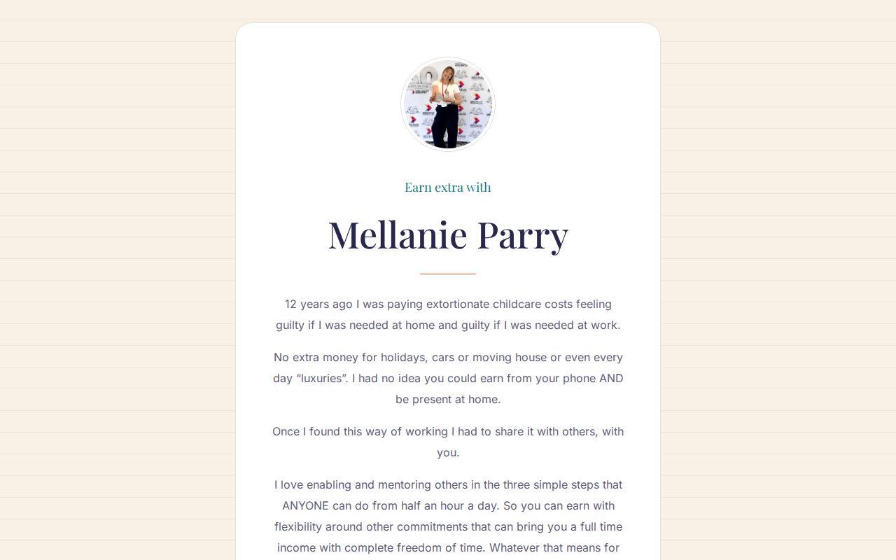 Earn with Mellanie Parry